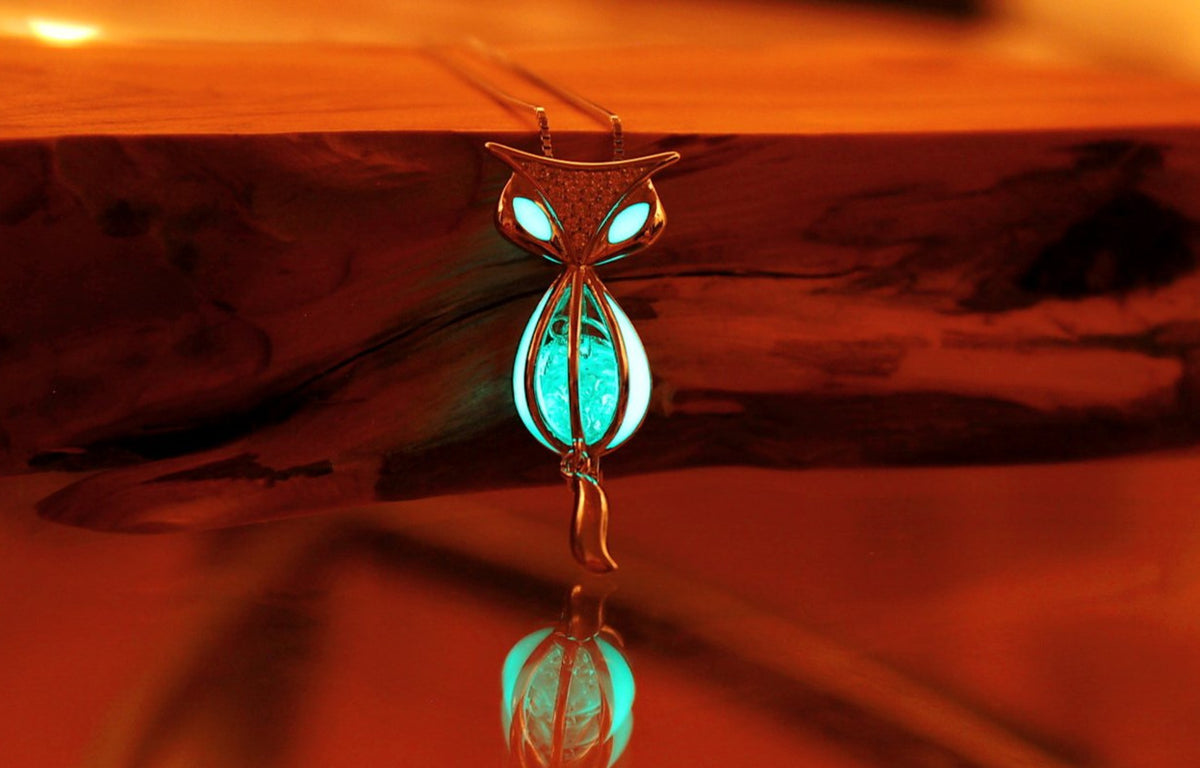 Fox Locket Glow in the Dark / Fox Necklace / Sterling Silver 925 Locke ...