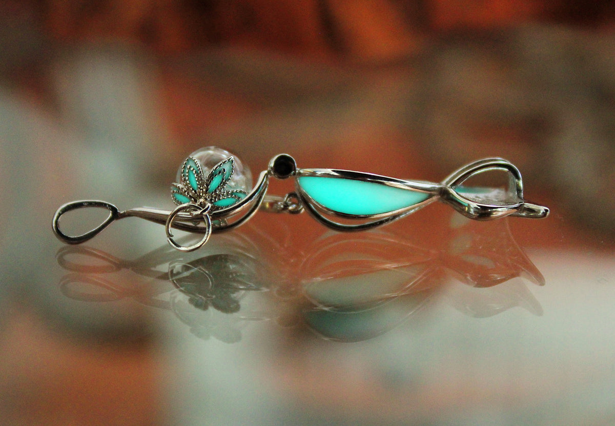 Fox Locket Glow in the Dark / Fox Necklace / Sterling Silver 925 Locke ...