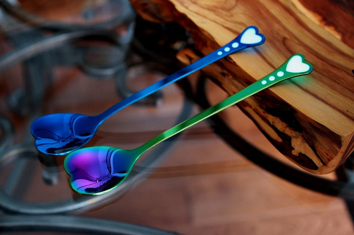 Rainbow Heart Spoon Glow in the Dark / 1pc Stainless Steel Spoon / Hea ...